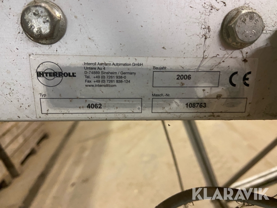 Knækelevator Interroll 4062, Assens, Klaravik auktioner