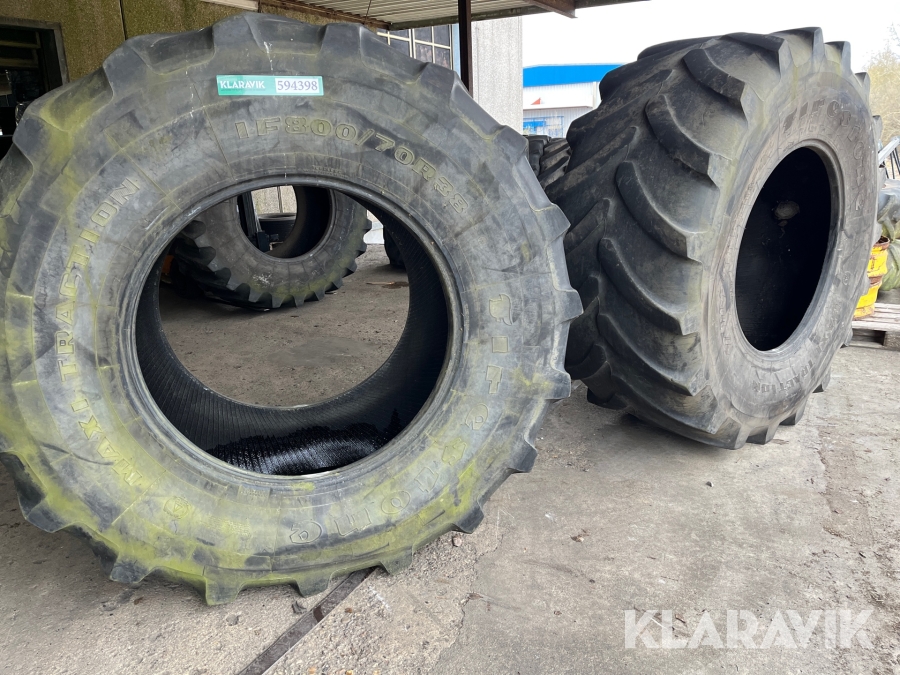 2 dæk 800/70 R38 Firestone, Aabenraa, Klaravik auktioner