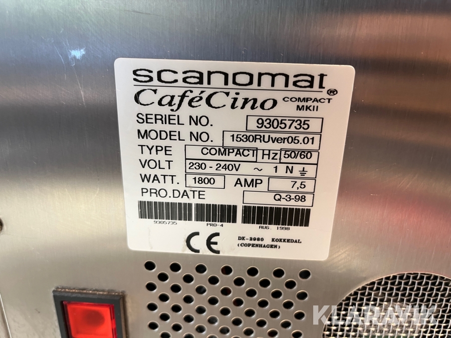 Kaffemaskine Scanomat 1530RU, Fredensborg, Klaravik auktion
