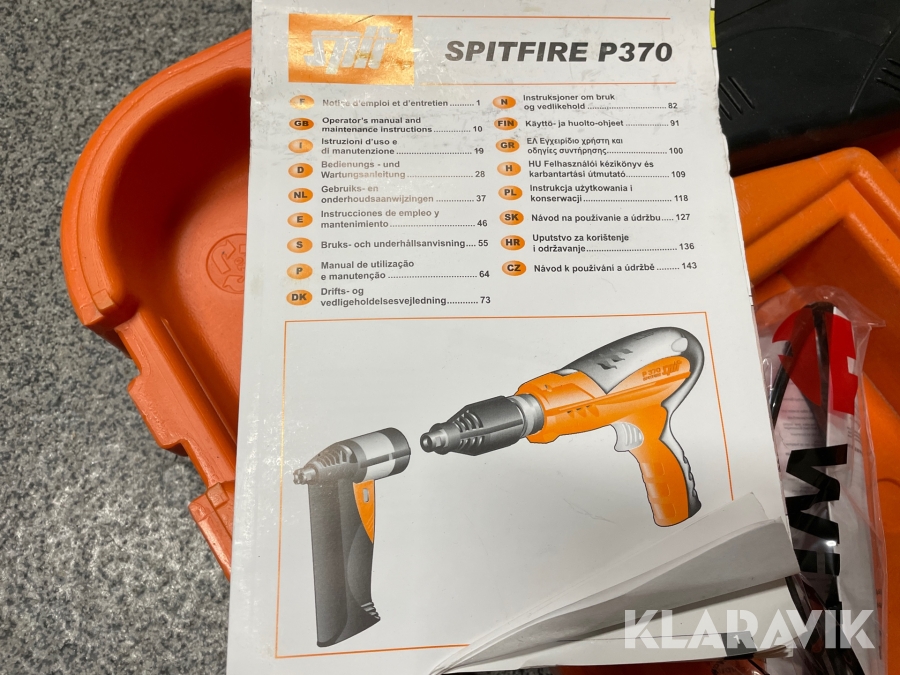 “Boltpistol" Spitfire P370, Odense, Klaravik auktioner