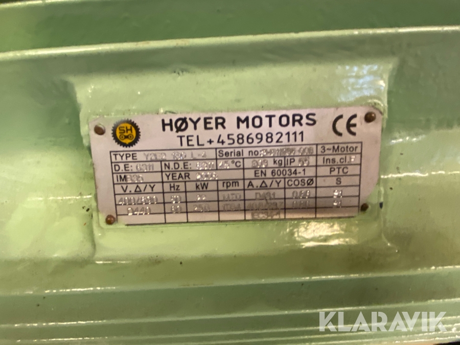 El motor Høyer Y252 180 L-4, Vordingborg, Klaravik auktioner