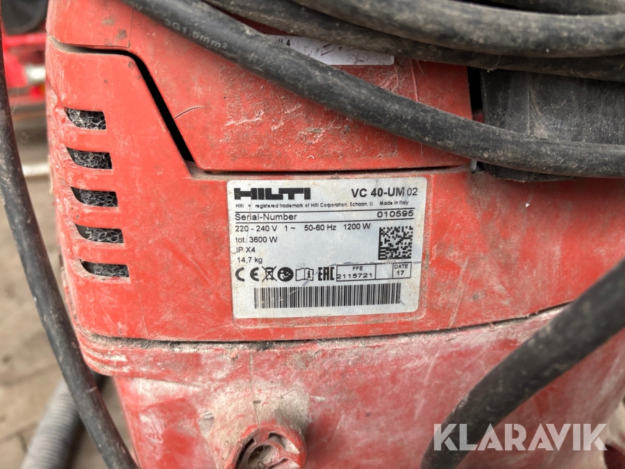 Støvsuger Hilti VC 40–UM, Kalundborg, Klaravik auktioner