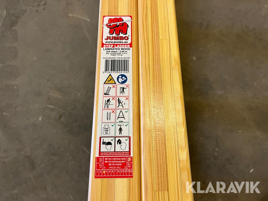 Wienerstige Jumbo 2x9 trin - 2,40 meter, Rebild, Klaravik au