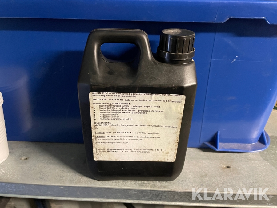 Smøreolie additiv Abcon, Næstved, Klaravik auktioner