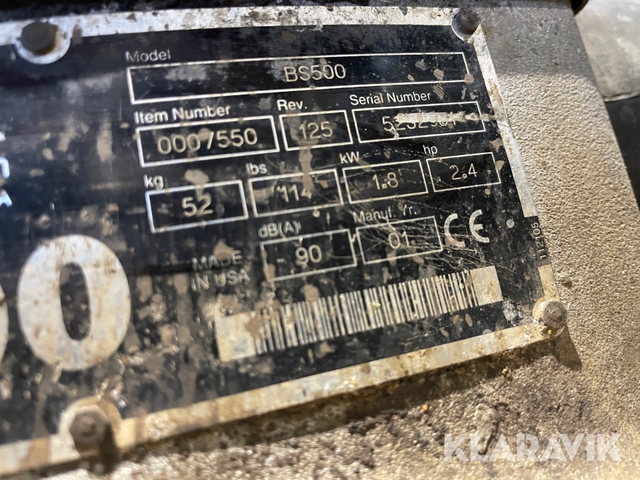 Stamper Wacker BS500, Hedensted, Klaravik auktioner