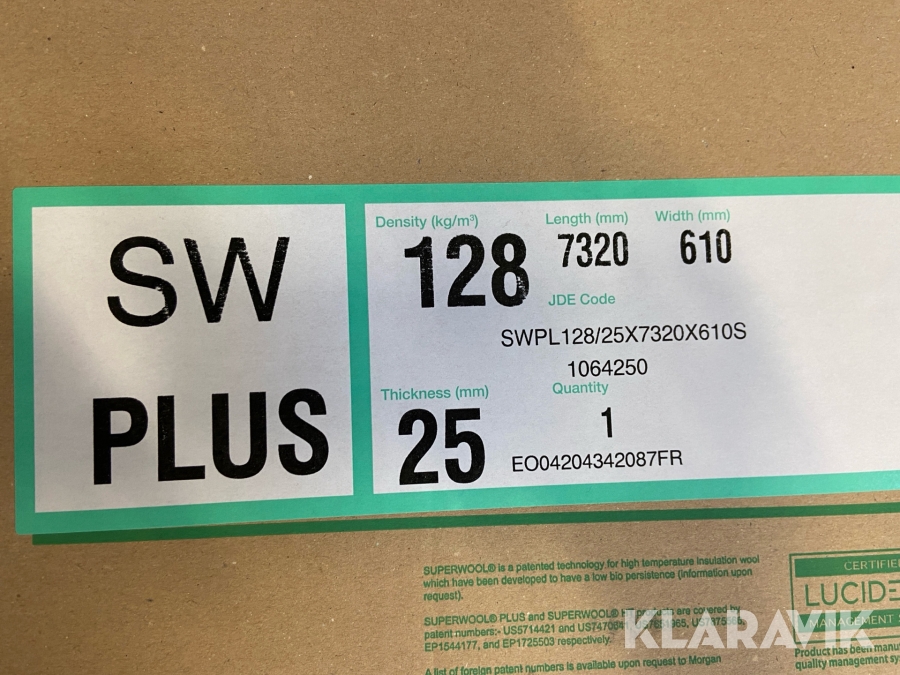 Isolering Superwool plus, Køge, Klaravik auktioner