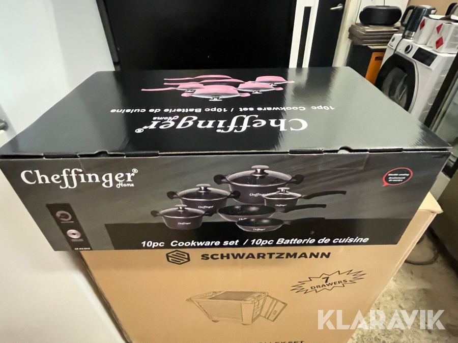 Gryde/pandesæt Cheffinger CF-DA1010, Køge, Klaravik auktione