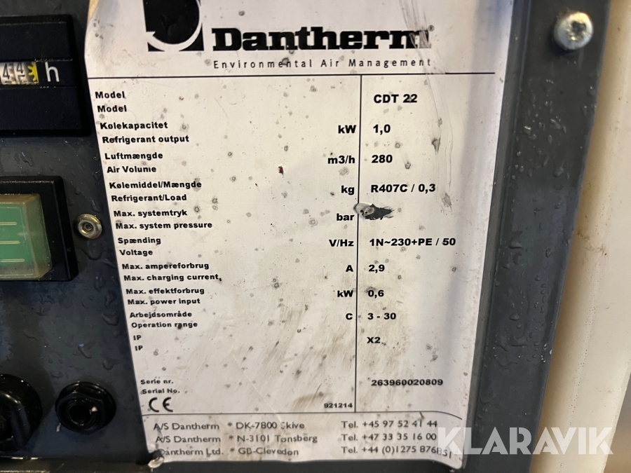 Affugter Dantherm CDT 22, Rebild, Klaravik auktioner
