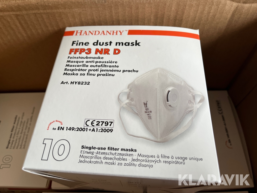 Støvmasker Handanhy FFP3 NR D, Egedal, Klaravik auktioner