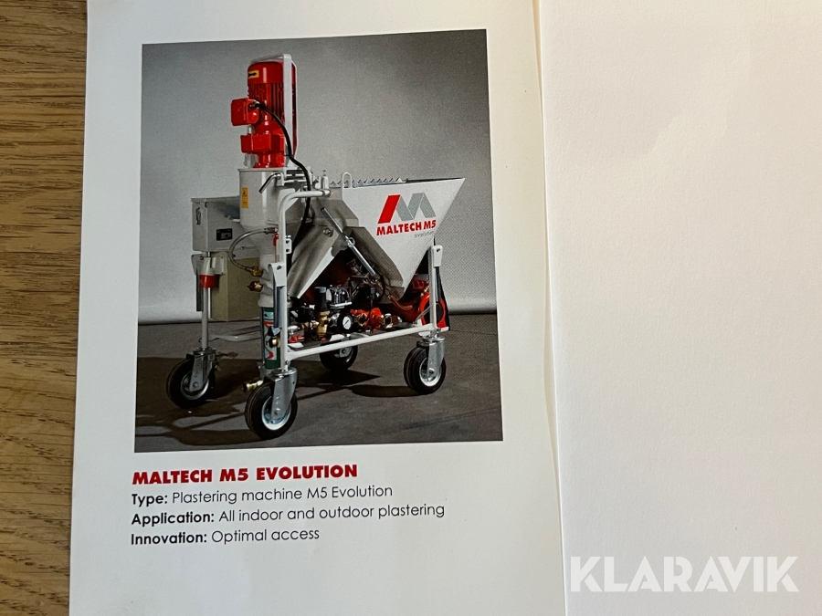 Mørtelpumpe Maltech M5 Evolution, Herning, Klaravik auktione