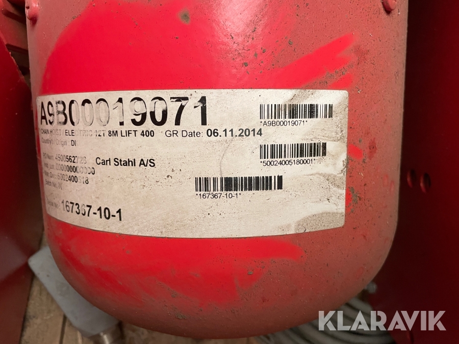 Talje Hadef 12 ton, Esbjerg, Klaravik auktioner