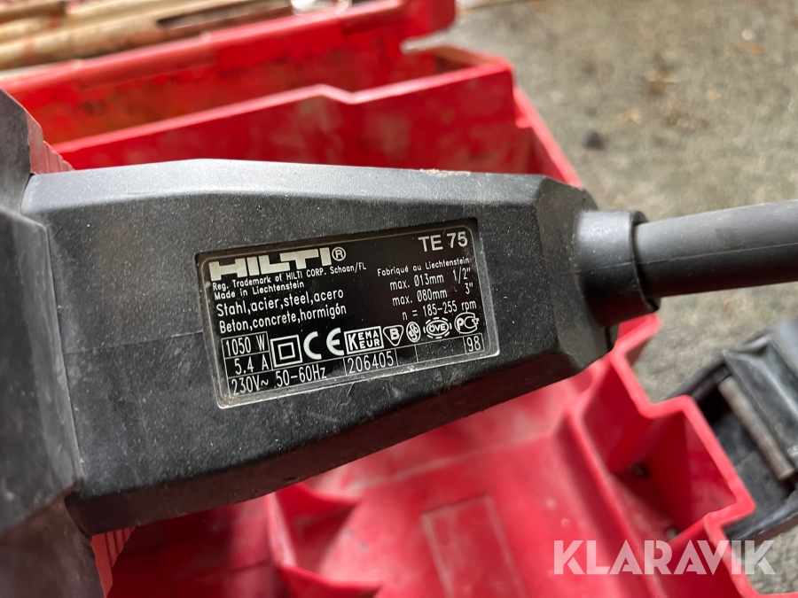 Borehammer Hilti TE75, Roskilde, Klaravik auktioner