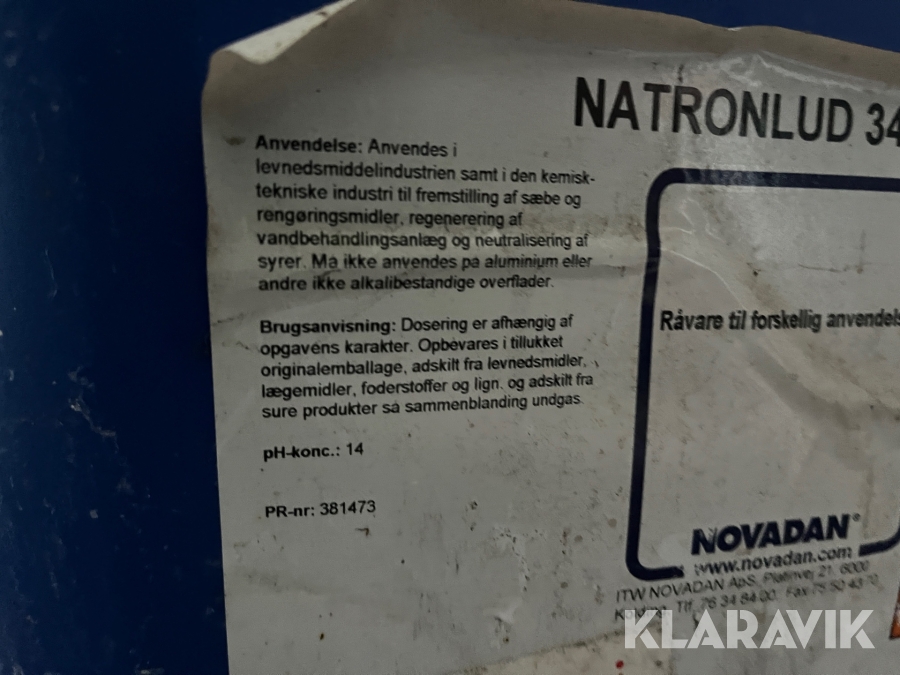 Natronlud 34 gr be Trøst kemi, Allerød, Klaravik auktioner