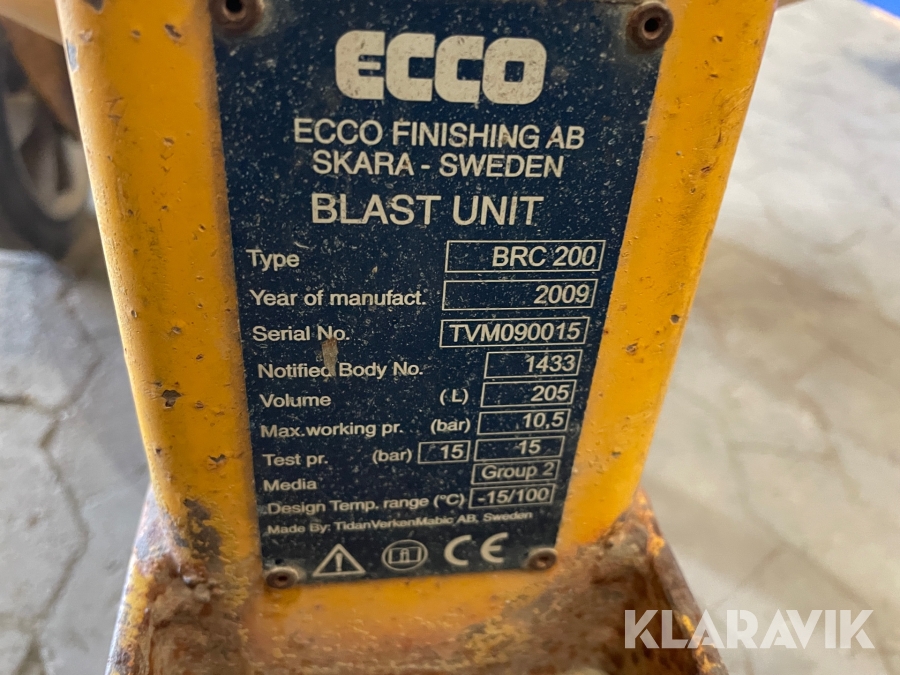 Sandblæser Ecco BRC 200, Aarhus, Klaravik auktioner