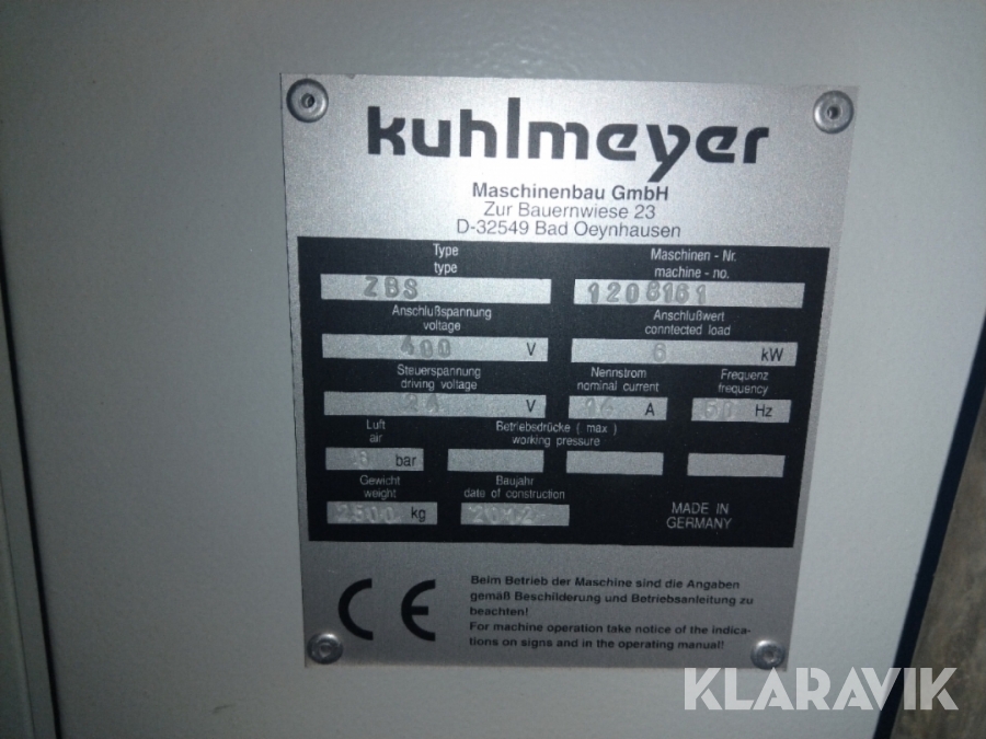 Båndsliber TEKA / KUHLMEYER WNA 5000 er/ ZBS, Middelfart, Kl