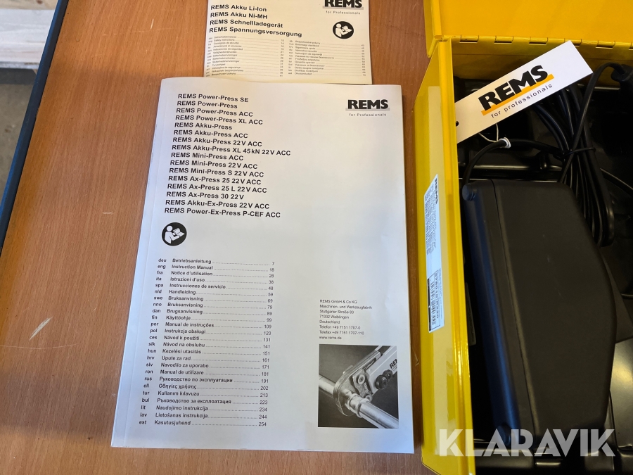 Elektrohydraulisk radialpresse Rems Mini-Press ACC, Rebild,