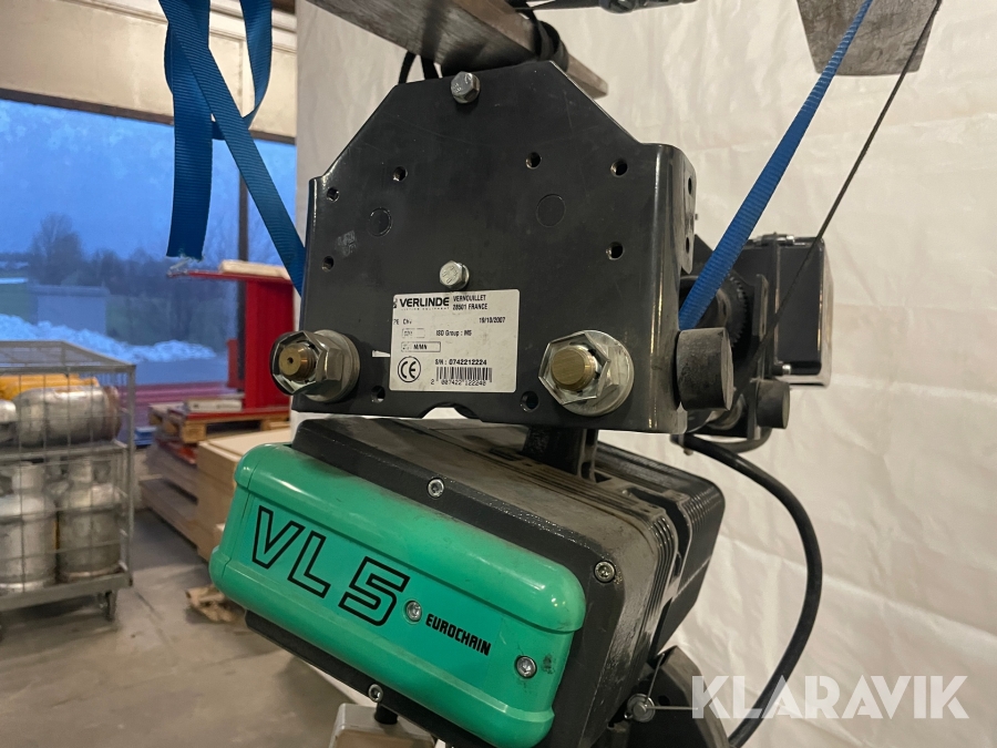 Elektrisk talje med løbekat Verlinde VL5, Horsens, Klaravik