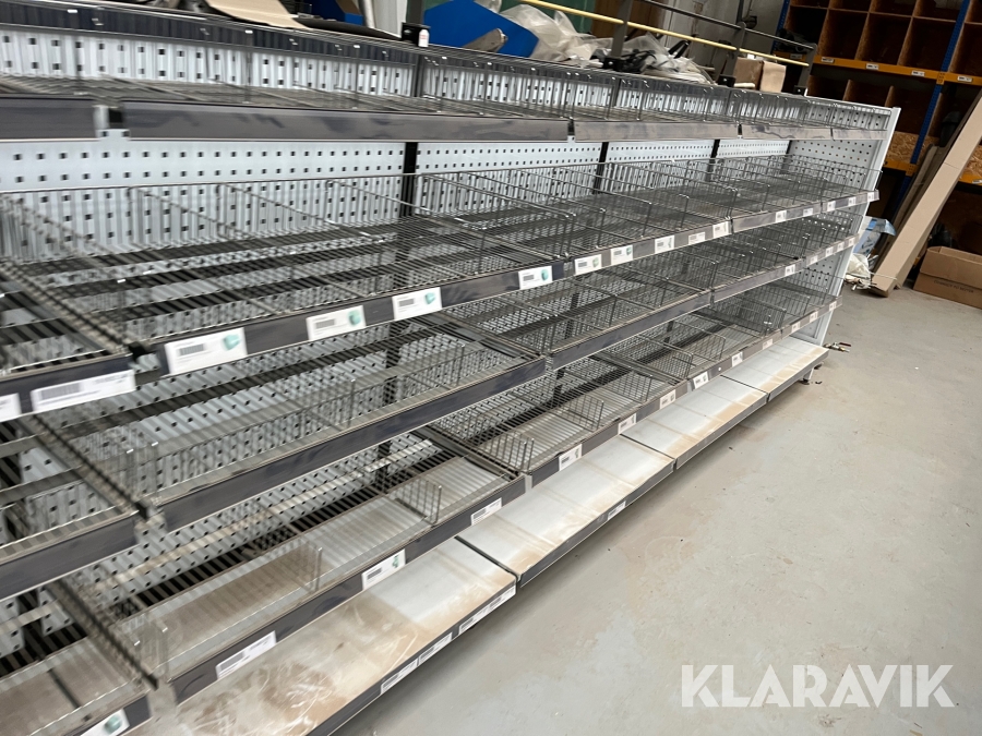 Butiks / lager reoler 14 sektioner, Skive, Klaravik auktione