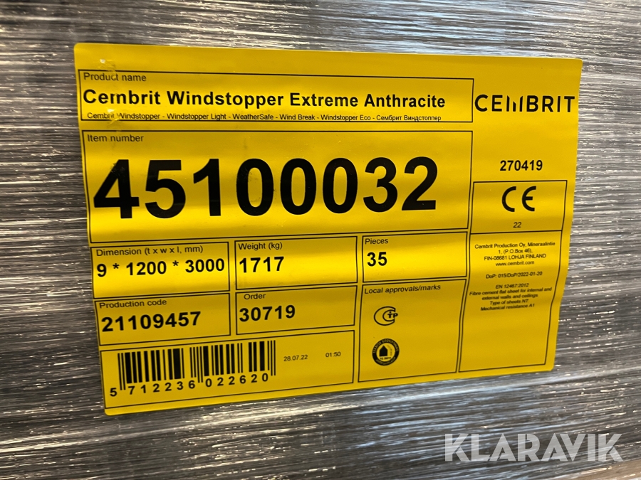 Plader Cembrit Windstopper Extreme Antracit, Greve, Klaravik