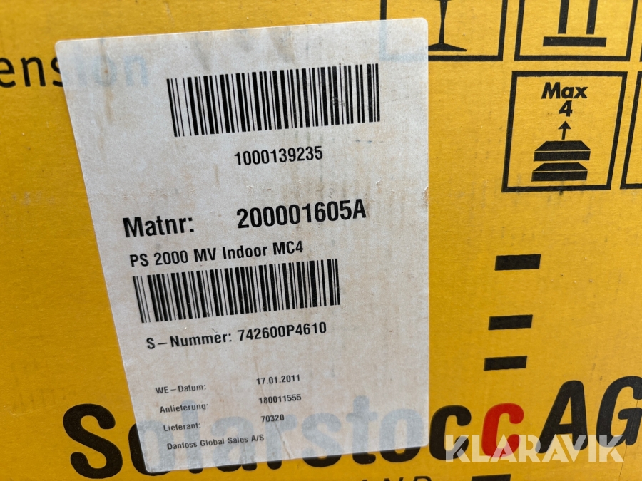 Solcelle inverter Solarstoc AG 2000, Skive, Klaravik auktion