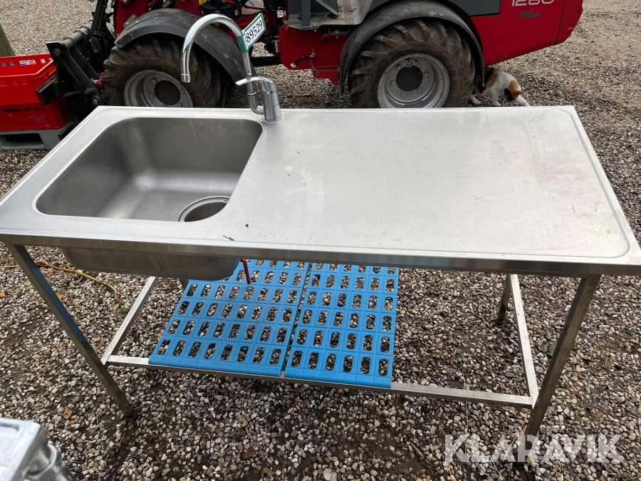 Rustfrit køkken udstyr Bord med vask 148x65cm, Hillerød, Kla