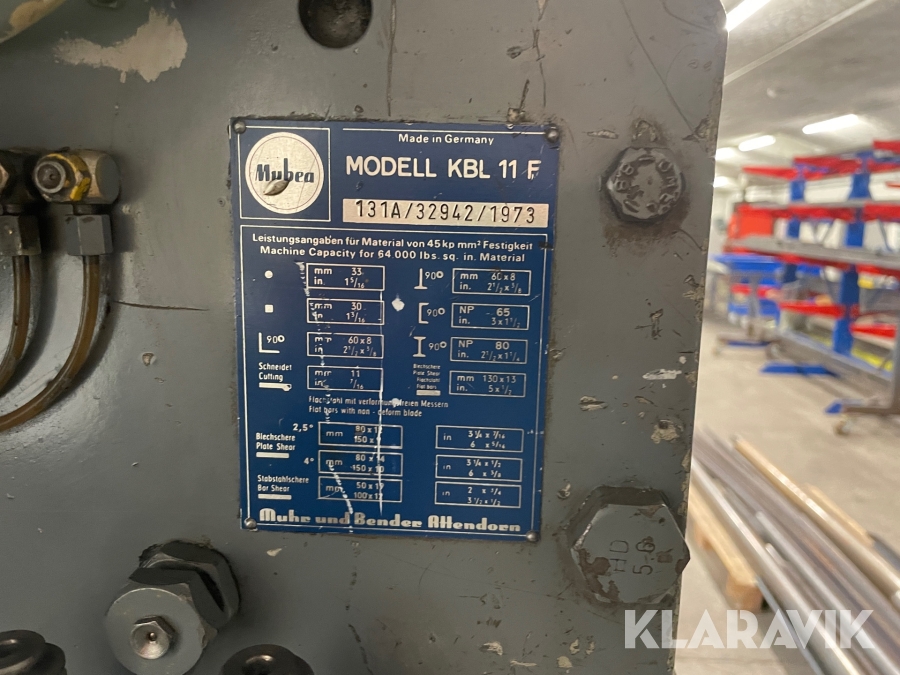 Lokmaskime Muhr u. Bender KBL 11 F, Haderslev, Klaravik aukt