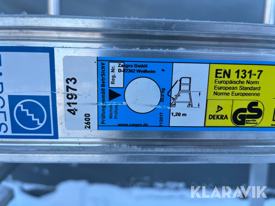 Platformsstige Zarges 41973, Allerød, Klaravik auktioner