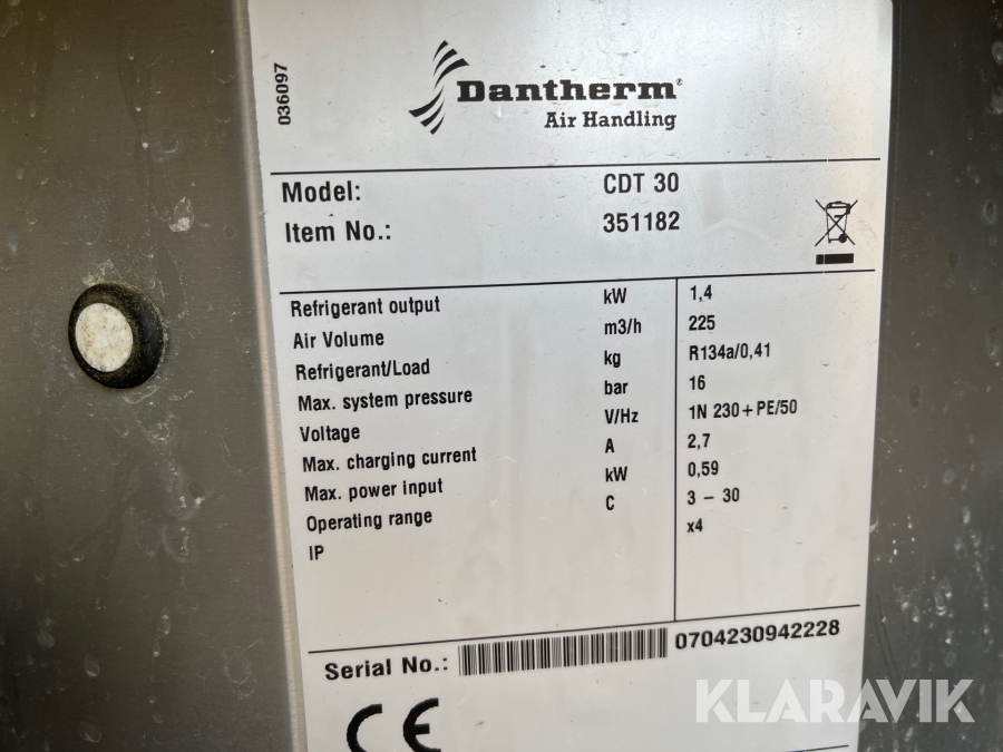 Affugter Dantherm CDT 30, Rebild, Klaravik auktioner