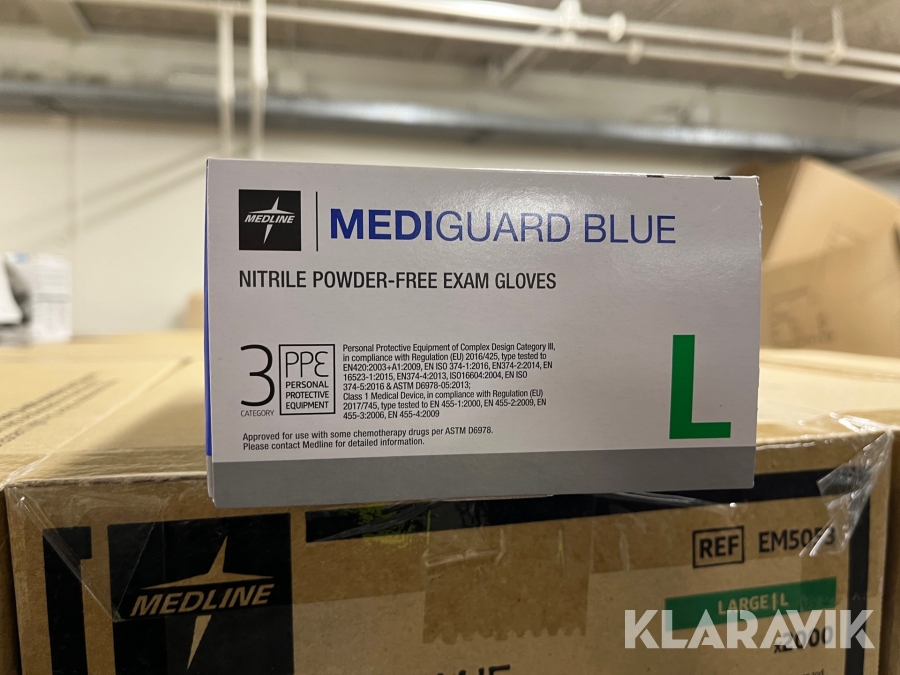 Nitrilhandsker 1 Palle str. Large Medline Mediguard Blue, Ro