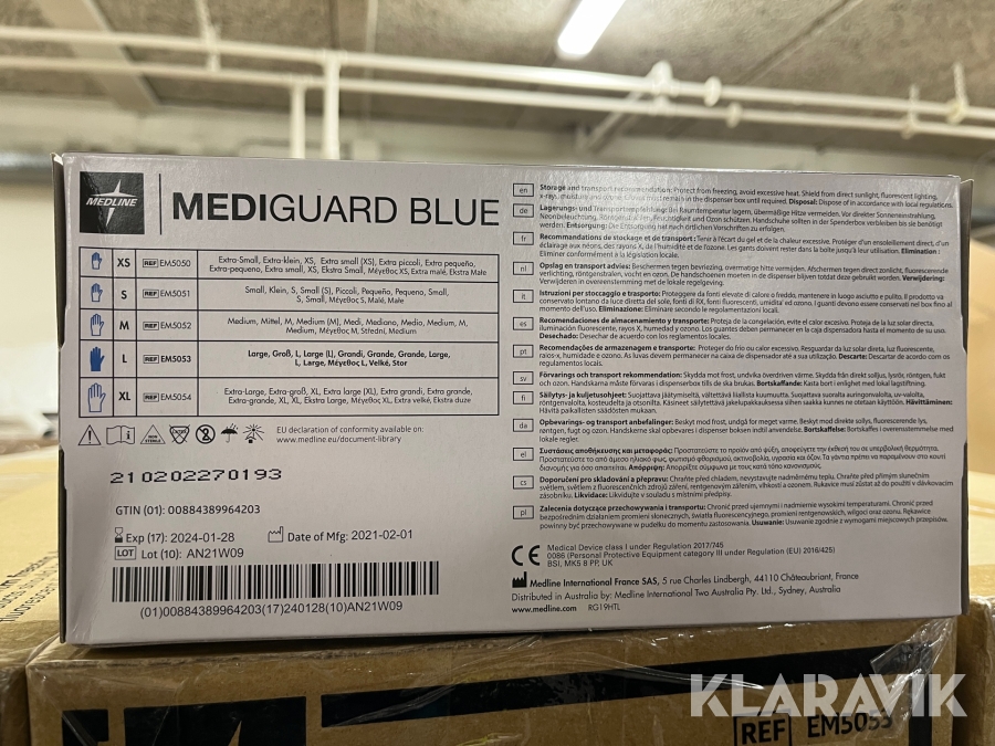 Nitrilhandsker 1 Palle str. Large Medline Mediguard Blue, Ro