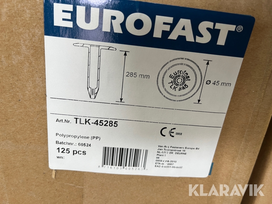 Eurofast Og Split Forankring til sundolit nye, København, Kl