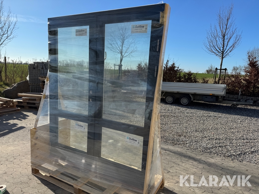 3-lags træ/alu Dobbelt Terrassedør Oouline 60DU2-TV2, Nordfy