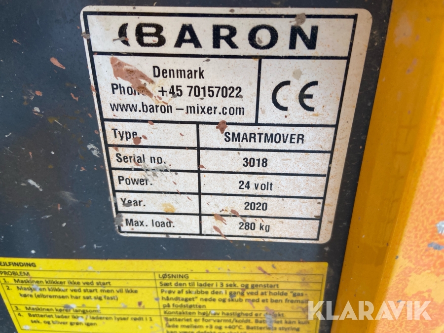 Stenvogn Baron Smartmover, Assens, Klaravik auktioner