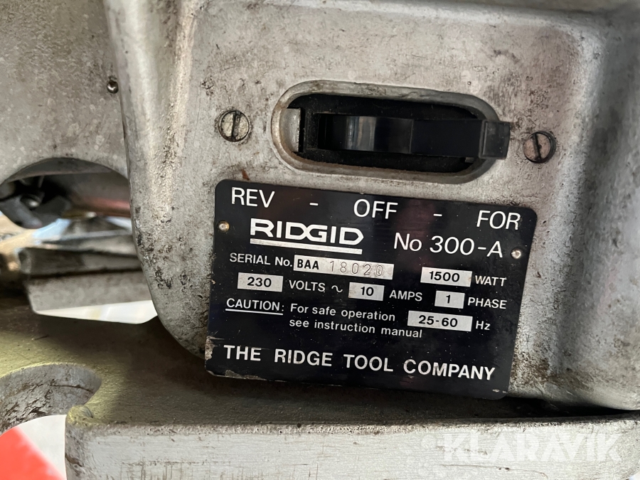 Gevindskæremaskine Ridgid 300, Kalundborg, Klaravik auktione