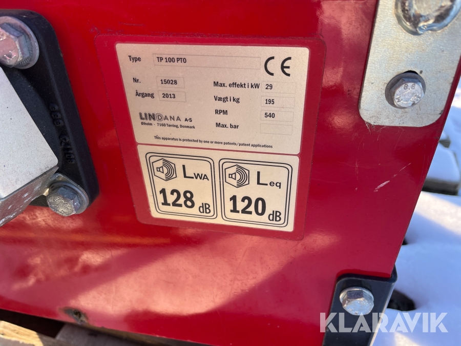 Flishugger Linddana TP 100 PTO, Fredensborg, Klaravik auktio