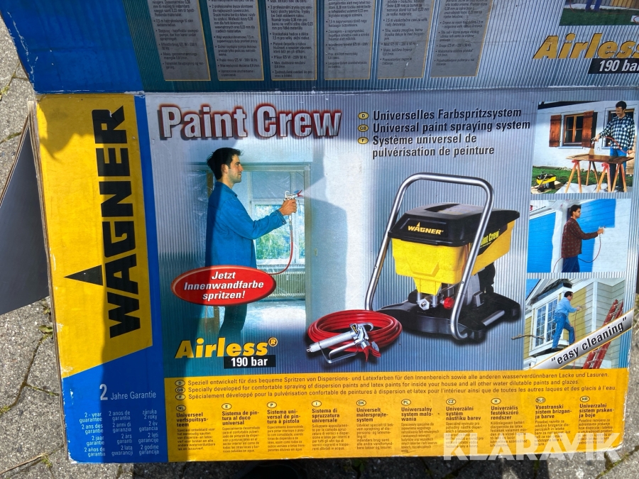 Sprojtemaler Wagner Airless 190 bar Ishoj Klaravik auktion