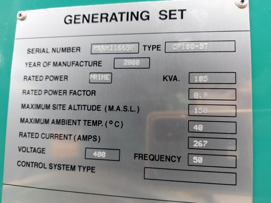 185 KVA nødgenerator