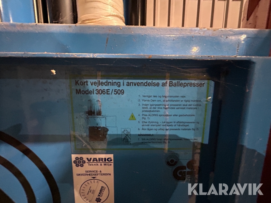 Ballepresser Mil-tek Bp 306e, Vordingborg, Klaravik auktione
