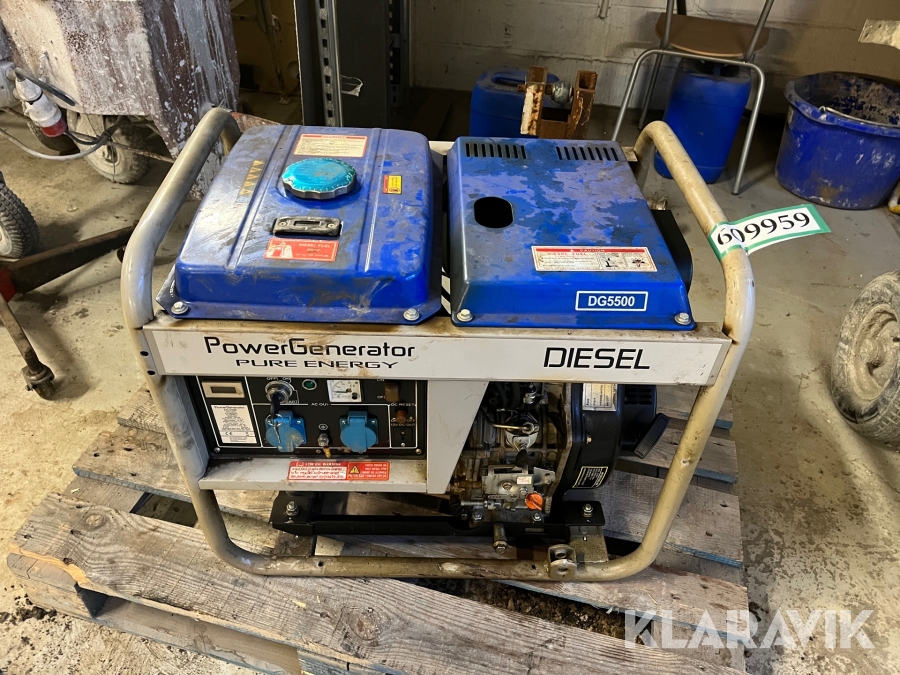 Dieselgenerator PowerGenerator DG5500, Aalborg, Klaravik auk Dieselgenerator PowerGenerator DG5500, Aalborg, Klaravik auk
