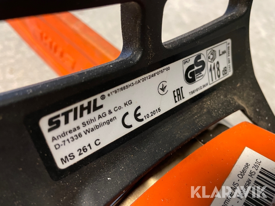 Motorsav Stihl MS261C, Odense, Klaravik auktioner