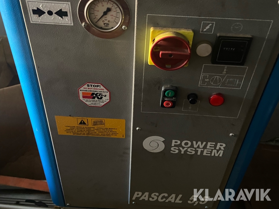 Skruekompressor Power System Pascal 5,5/270+DF 10 F, Halsnæs