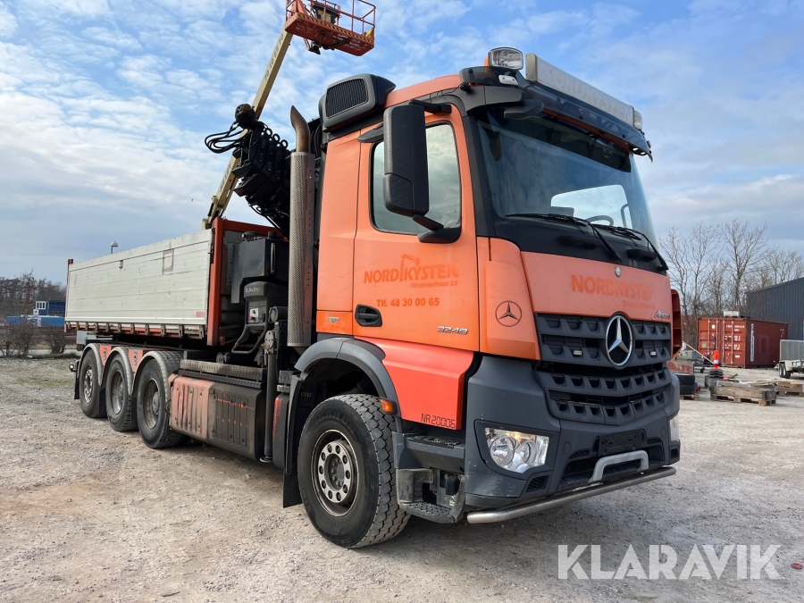 Lastbil med kran Mercedes-Benz Arocs 3248 LK 8x4/4, Holbæk,