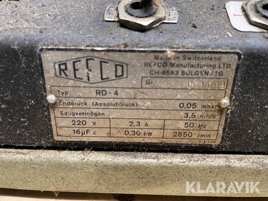 Vacum maskine Refco RD-4, Odense, Klaravik auktioner