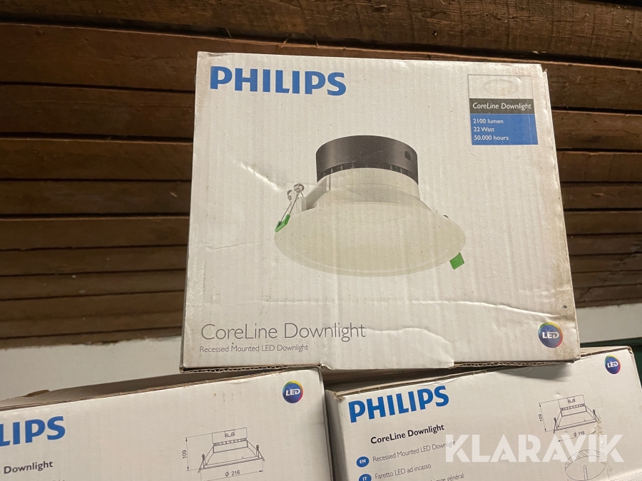 12 stk Philips LED lamper Philips Coreline Downlight, Haders