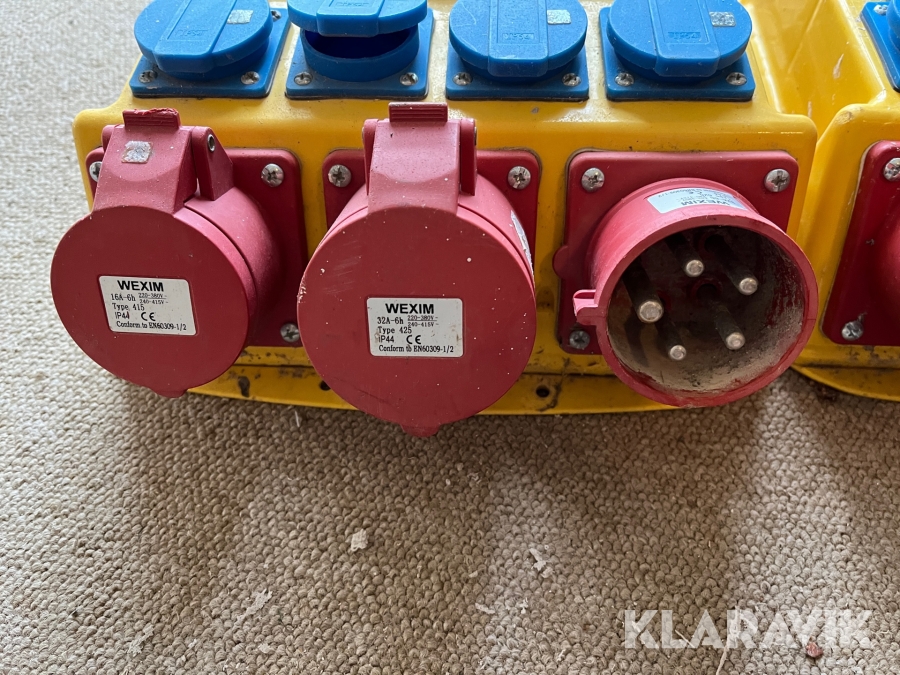 Eltavler Wexim 32 amp, Holbæk, Klaravik auktioner