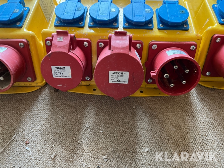 Eltavler Wexim 32 amp, Holbæk, Klaravik auktioner