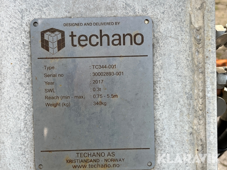 Wire kran Techano TC344-001, Esbjerg, Klaravik auktioner