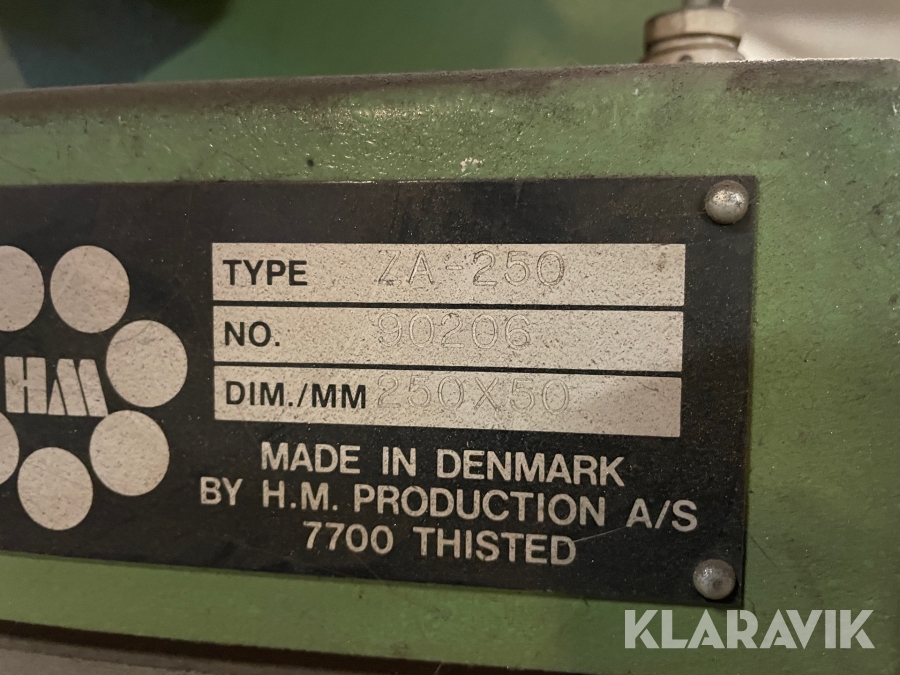 Slibemaskiner HM ZA 250, Faaborg-Midtfyn, Klaravik auktioner