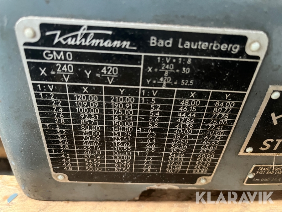 Gravérmaskine Kuhlmann GM 0, Randers, Klaravik auktioner