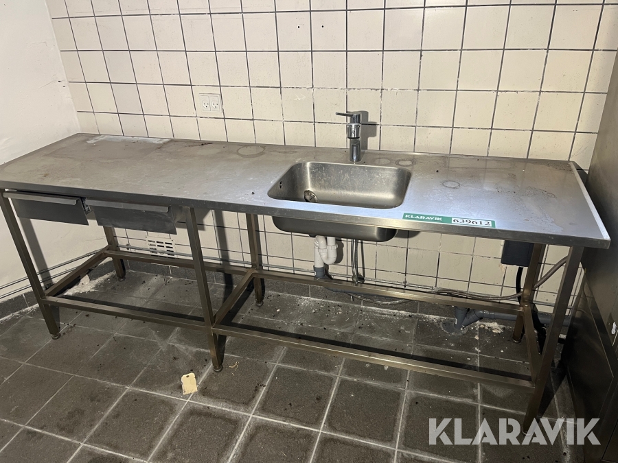 Køkkenbord med vask Rustfri, København, Klaravik auktioner